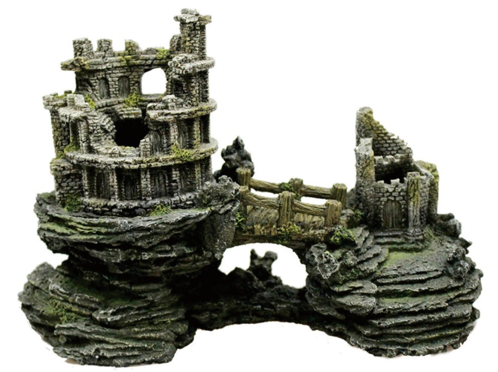 Fish Tank Aquarium Ornament Feature - Ancient Ruins linked with a Brid ...